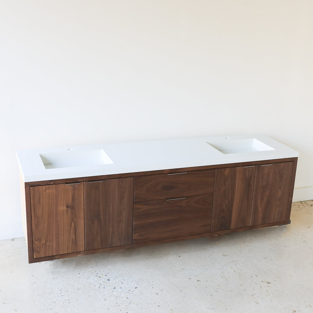 Concrete Vanity Top with Double Integral Sink – What WE Make