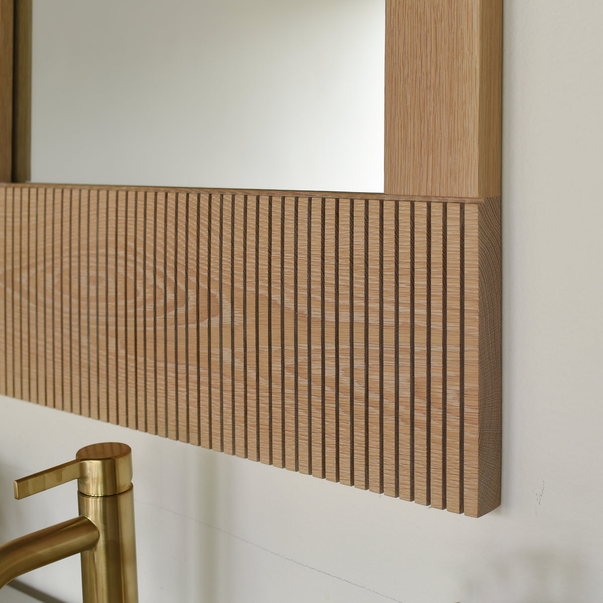 Handmade Solid Wood Arched Mirror with Fluted Detail – What WE Make