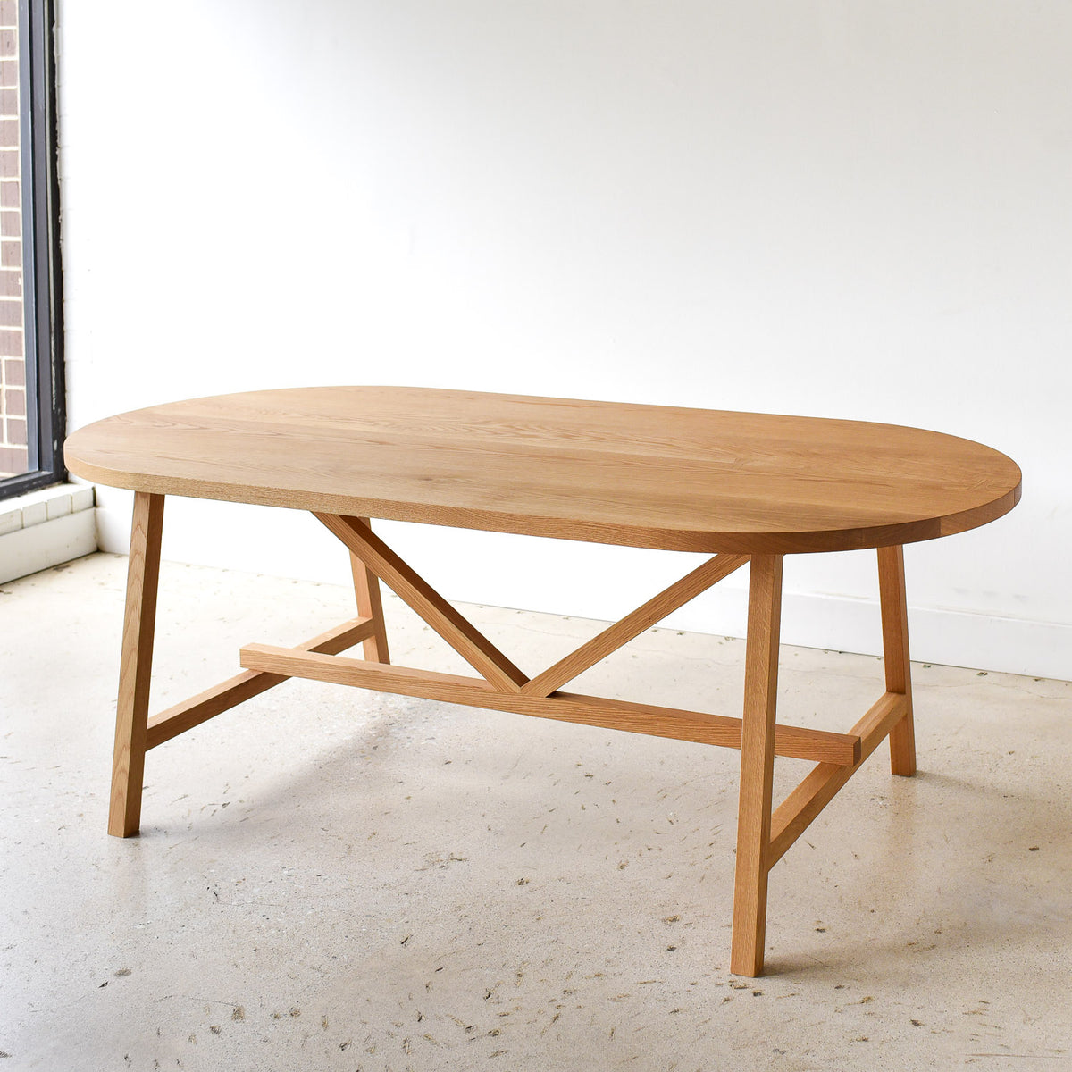 Oval Modern Trestle Dining Table – What WE Make