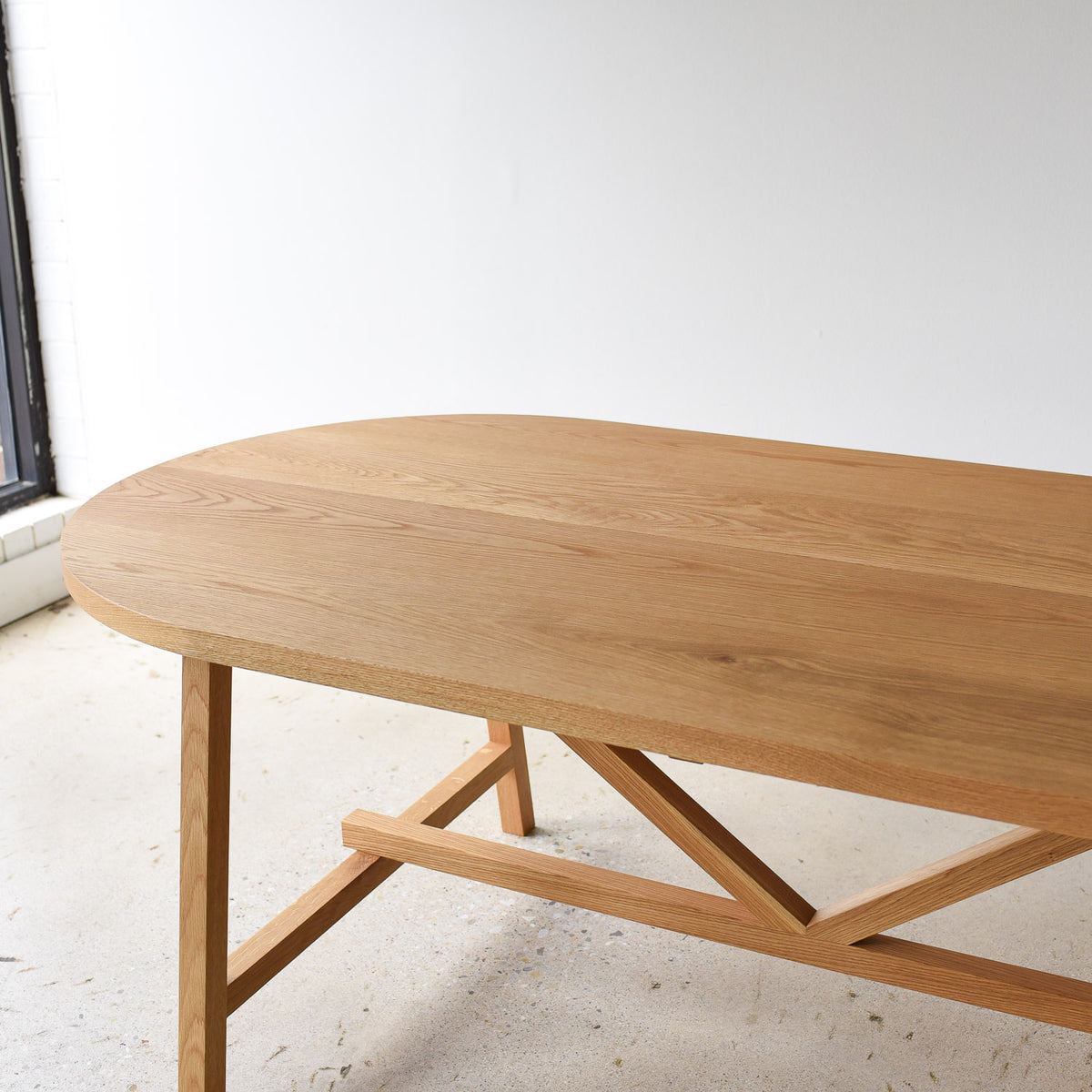 Oval Modern Trestle Dining Table – What WE Make