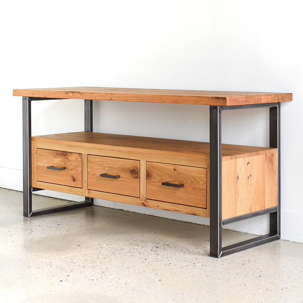 3-Drawer Modern Industrial Media Console – What WE Make
