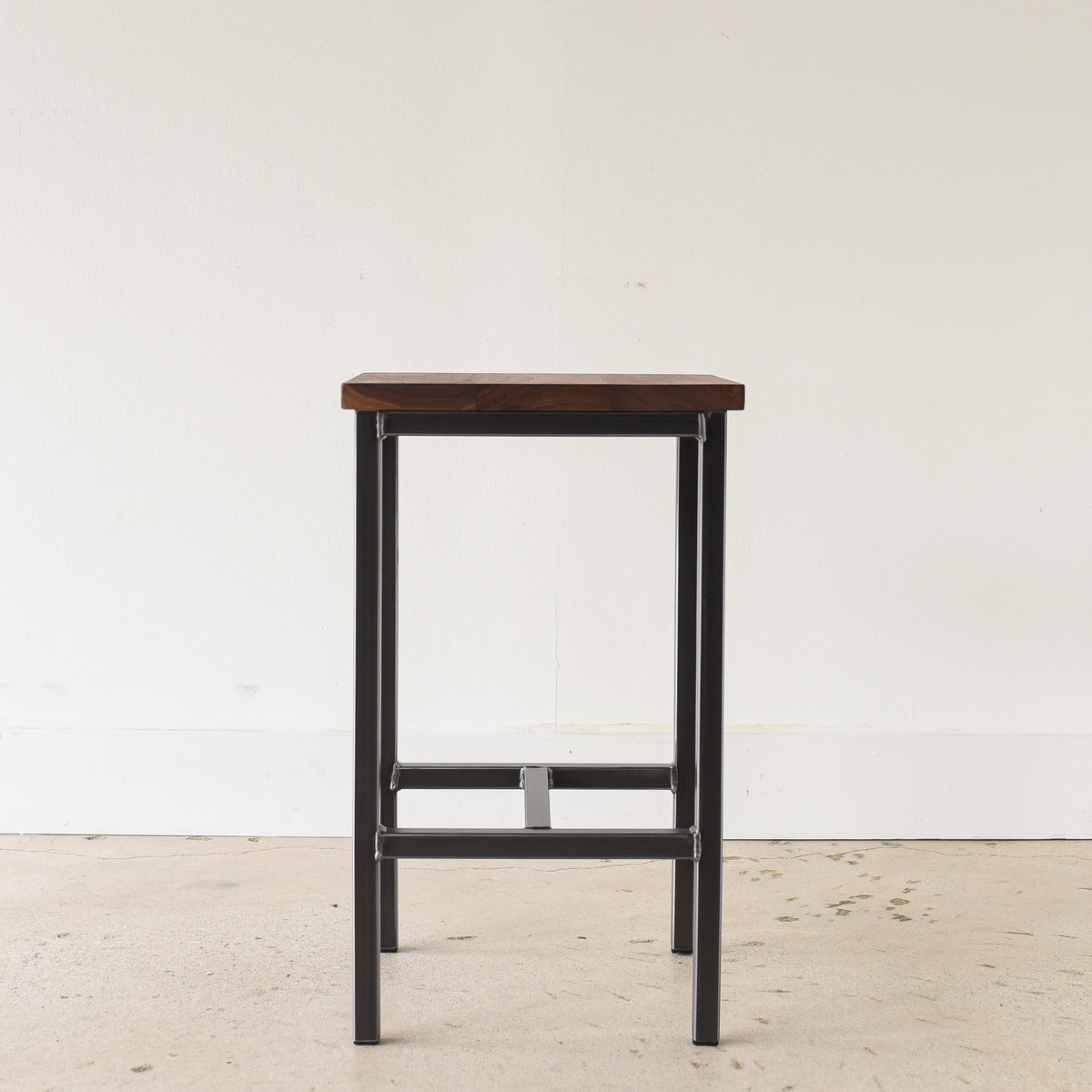 Industrial Modern Backless Stool - Walnut/ Clear – What WE Make