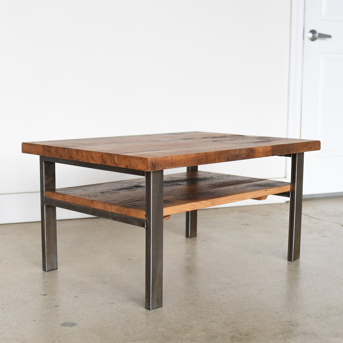 Industrial Coffee Table with High Shelf – What WE Make