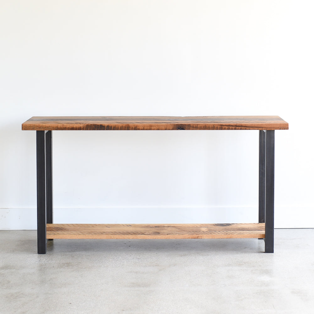 Industrial Modern Console Table with Lower Shelf - What WE Make