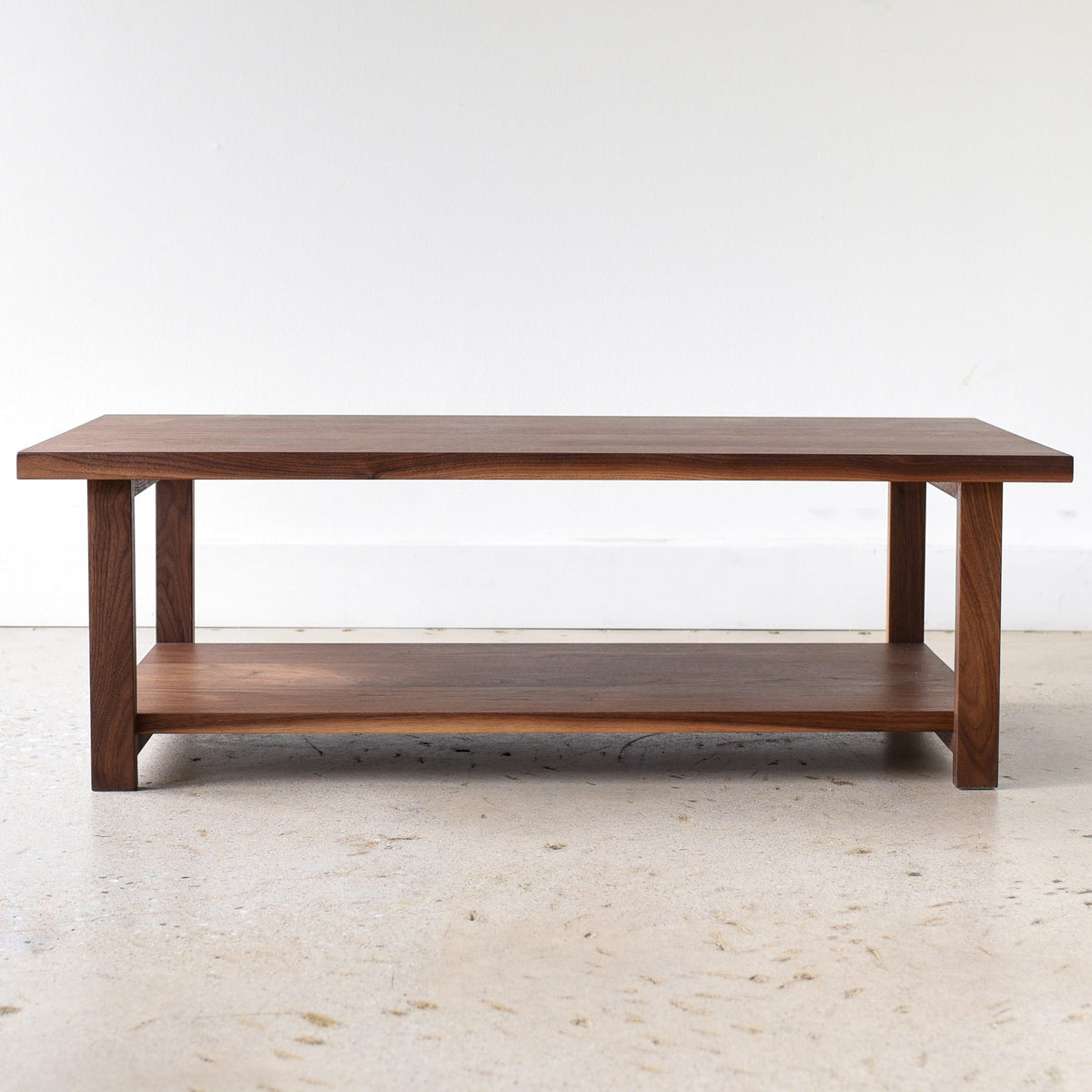 Quick Ship Modern Solid Wood Coffee Table with Lower Shelf – What WE Make